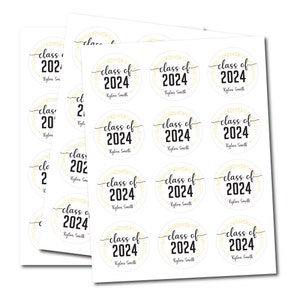 Personalized Graduation 2024 Stickers, Custom Class of 2024 Stickers ...