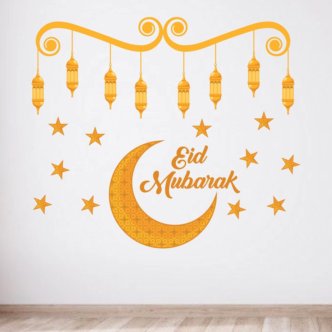 Eid Mubarak Wall Decal, Islamic Muslim Stickers Decorations, Ramadan ...