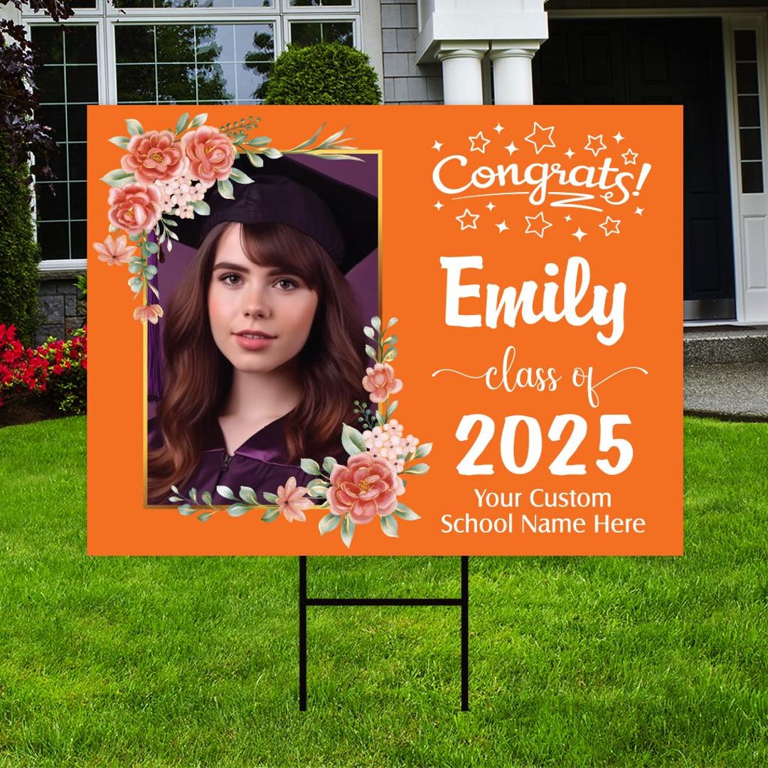 Personalized Graduation Yard Sign 2025 With Photo, 2025 Senior Grad ...
