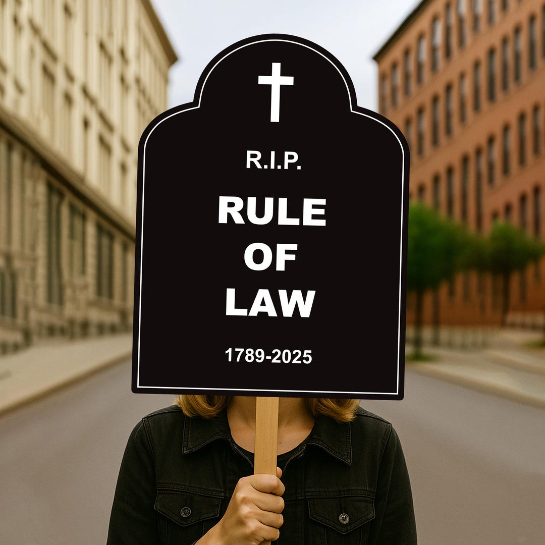 RIP Rule of Law Tombstone No Kings Protest Sign, Anti-trump Resistance ...