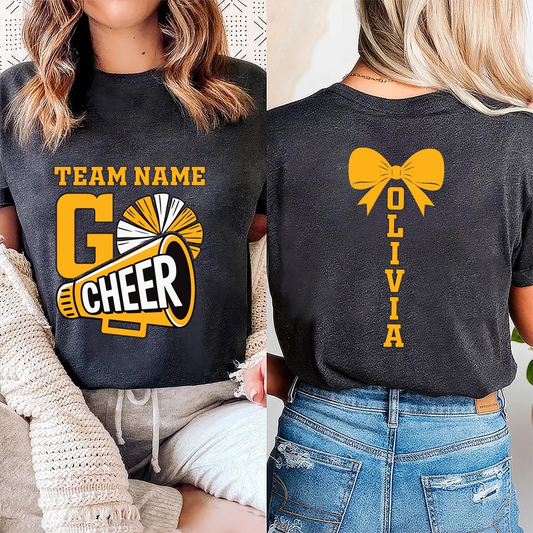 Custom Cheer Team Name Shirt, Custom Cheerleader Shirt, Cheer Mom With ...
