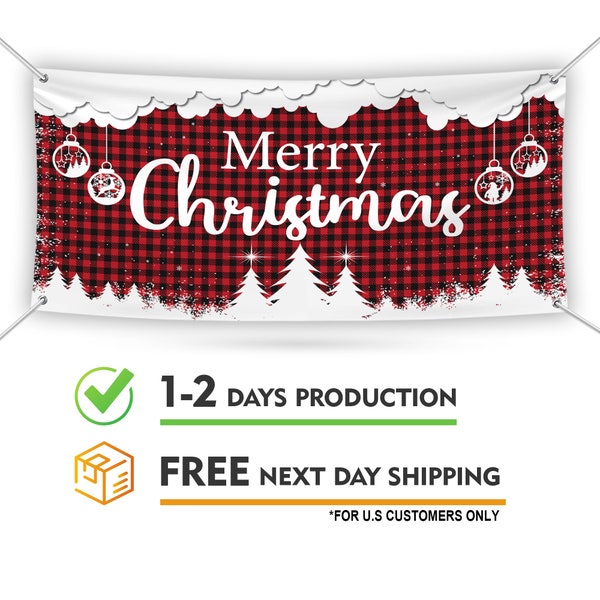 Merry Christmas Banner - Etsy