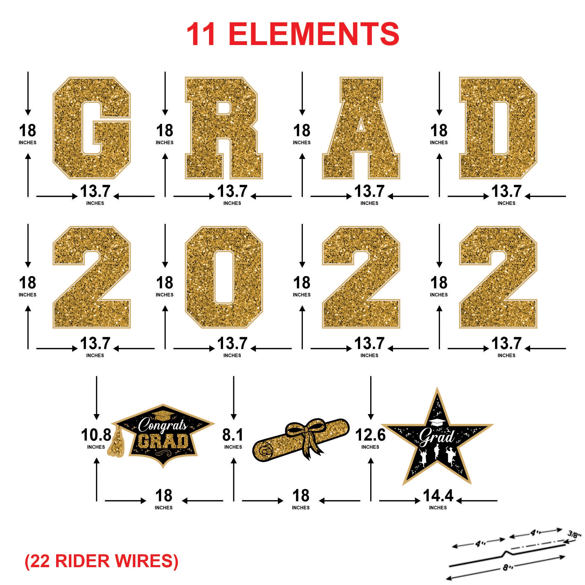 Graduation Yard Sign Letters Graduation 2022 Yard Cutouts | Etsy