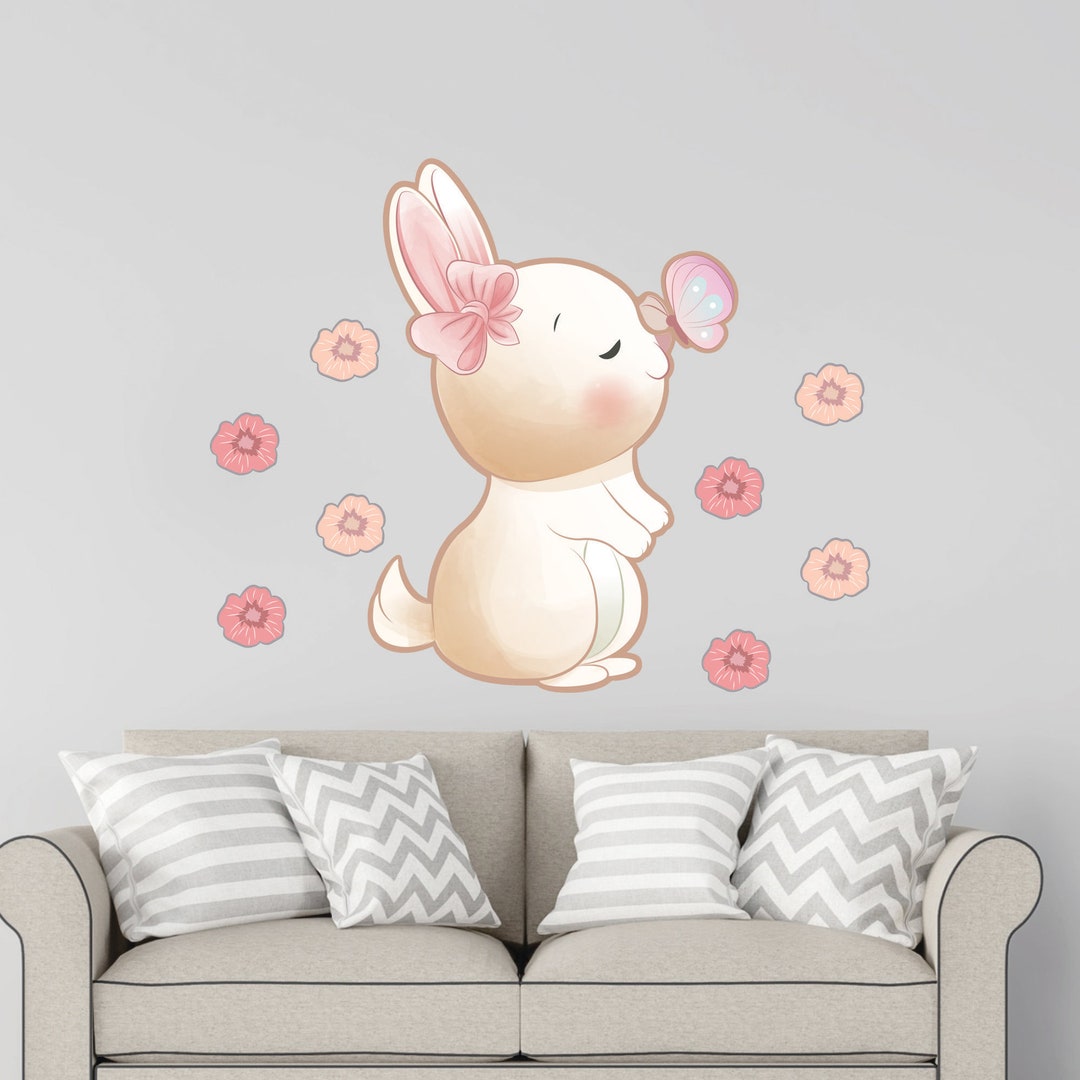 Easter Bunny Wall Decal, Easter Wall Sticker, Easter Decorations ...