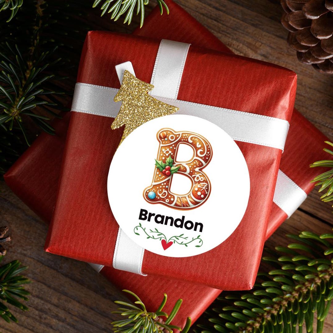 Personalized Christmas Present Labels, Custom Vinyl Sticker Sheets ...