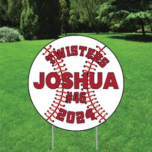 Personalized Baseball Yard Sign Decoration - Custom Team, Name, Number ...
