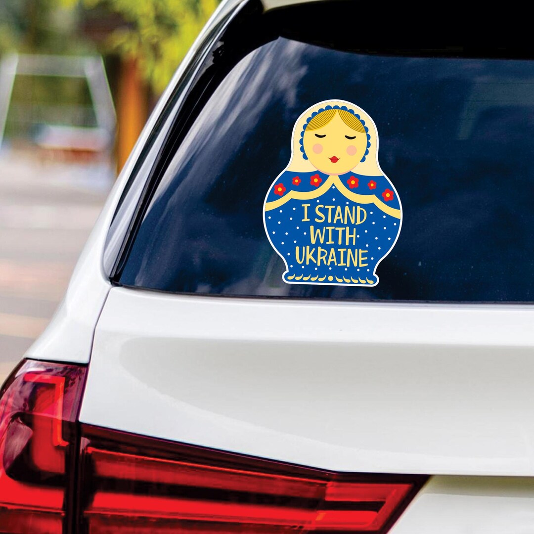 Stand With Ukraine Sticker Vinyl Decal - Nesting Doll Vinyl Sticker ...