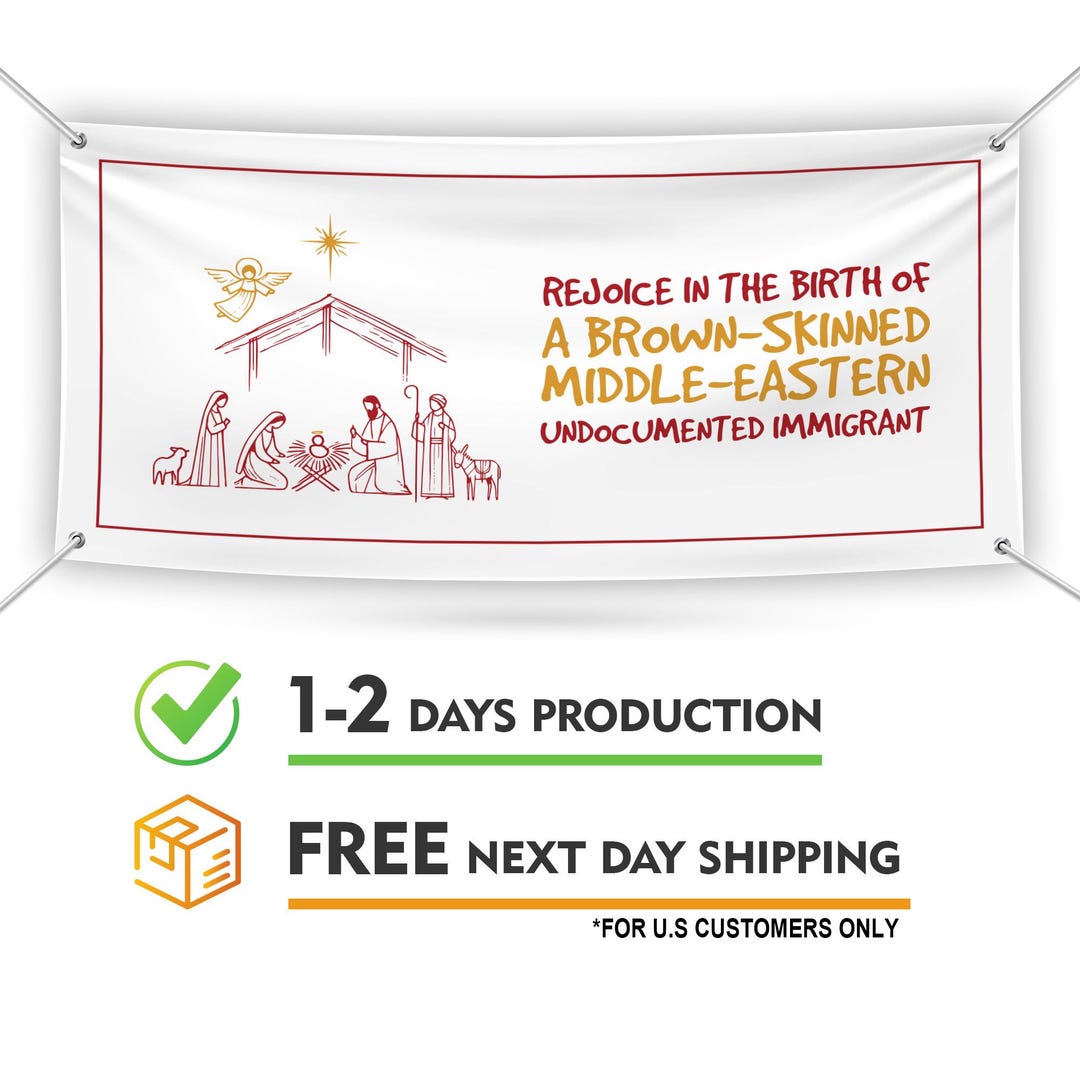 Rejoice in the Birth of A Brown-skinned Middle Eastern Banner Sign ...