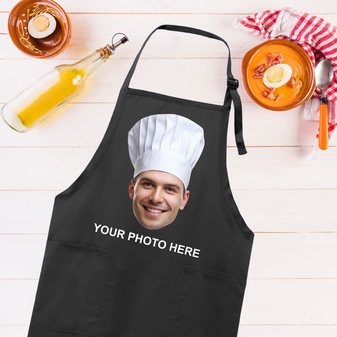Custom Face Apron, Adjustable Neck Photo Apron, Full-length Cooking ...