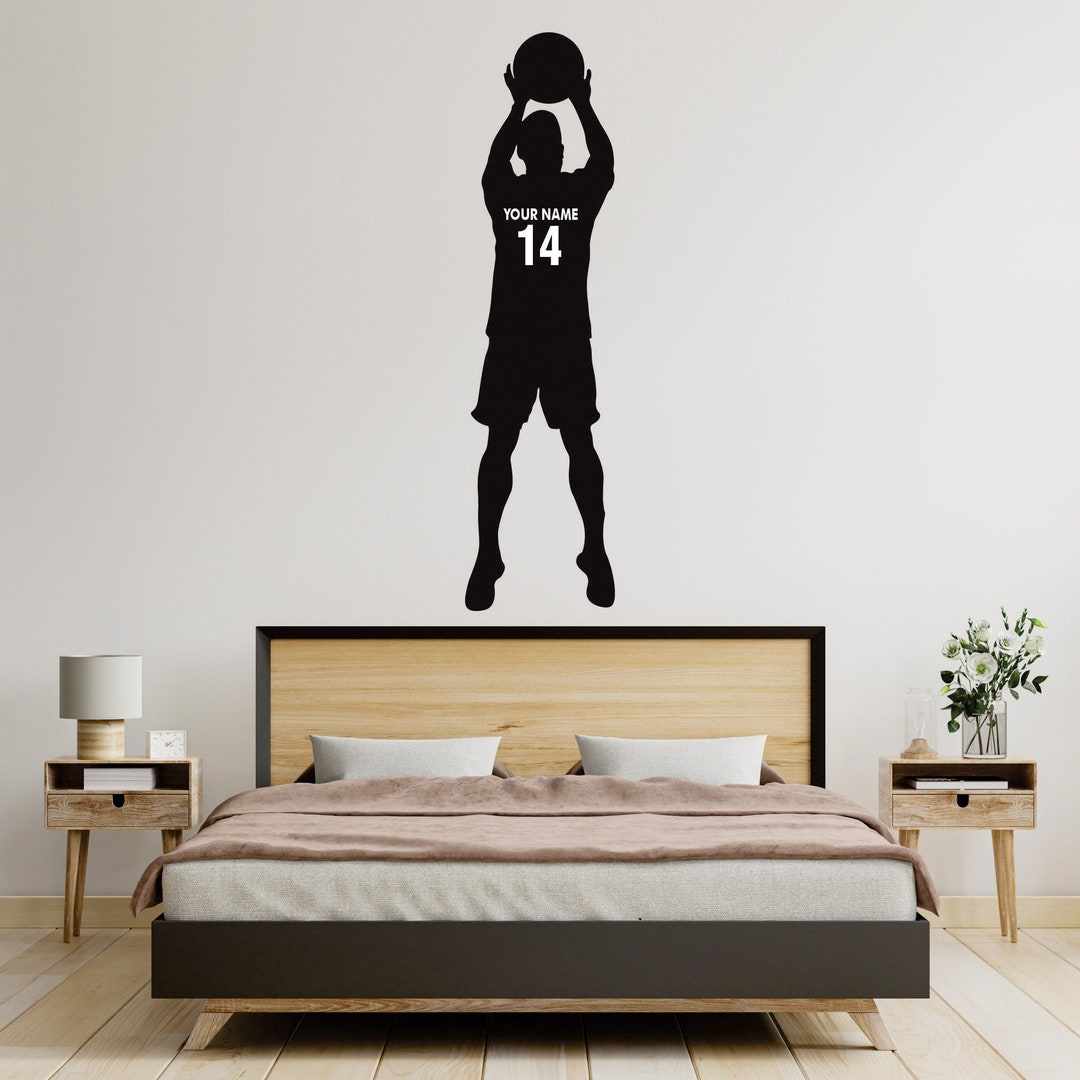 Personalized Basketball Name Wall Decal - Custom Name Basketball Sports ...