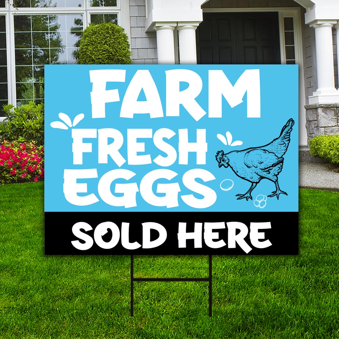 Eggs for Sale Yard Sign, Coroplast Long Lasting Rust Eggs Sold Here ...