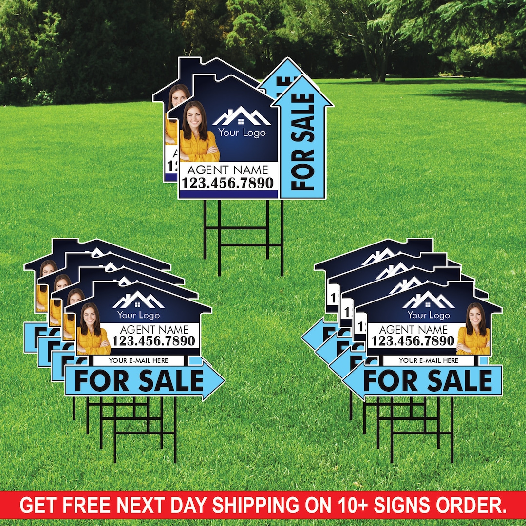 10 Pack Custom for Sale Arrow Yard Sign 18" X 24", 2 Sided Add Your ...