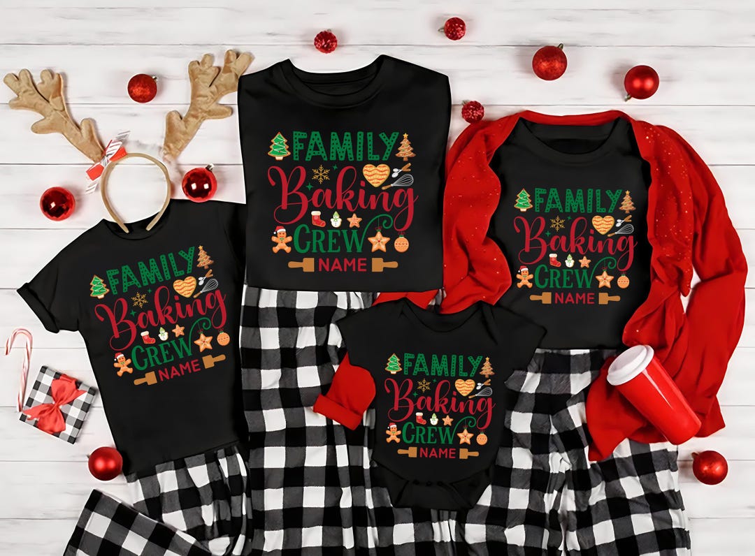 Personalized Family Baking Crew Shirt, Custom Holiday Baking Shirt ...