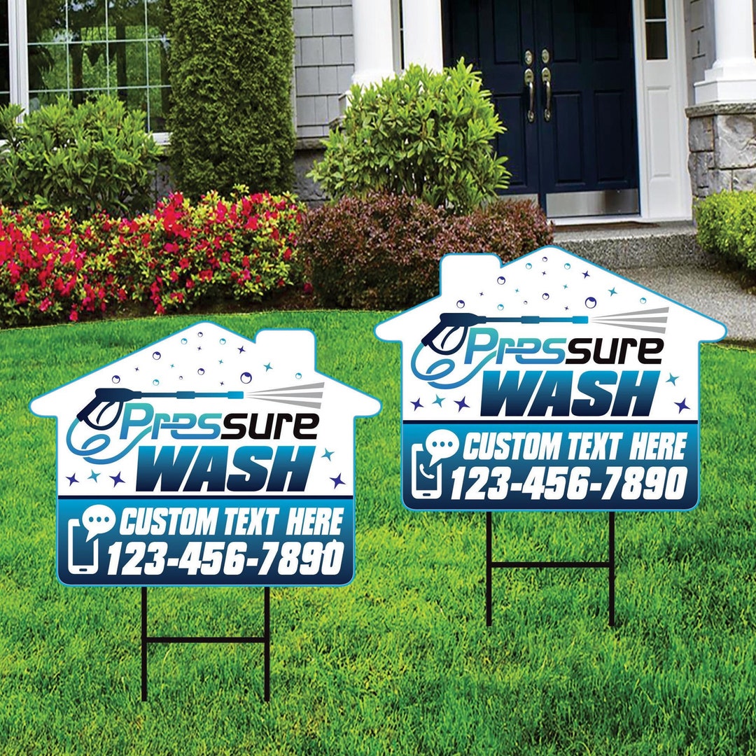 Custom Pressure Washing Yard Sign 18" X 24", Coroplast 2-sided Add Your ...