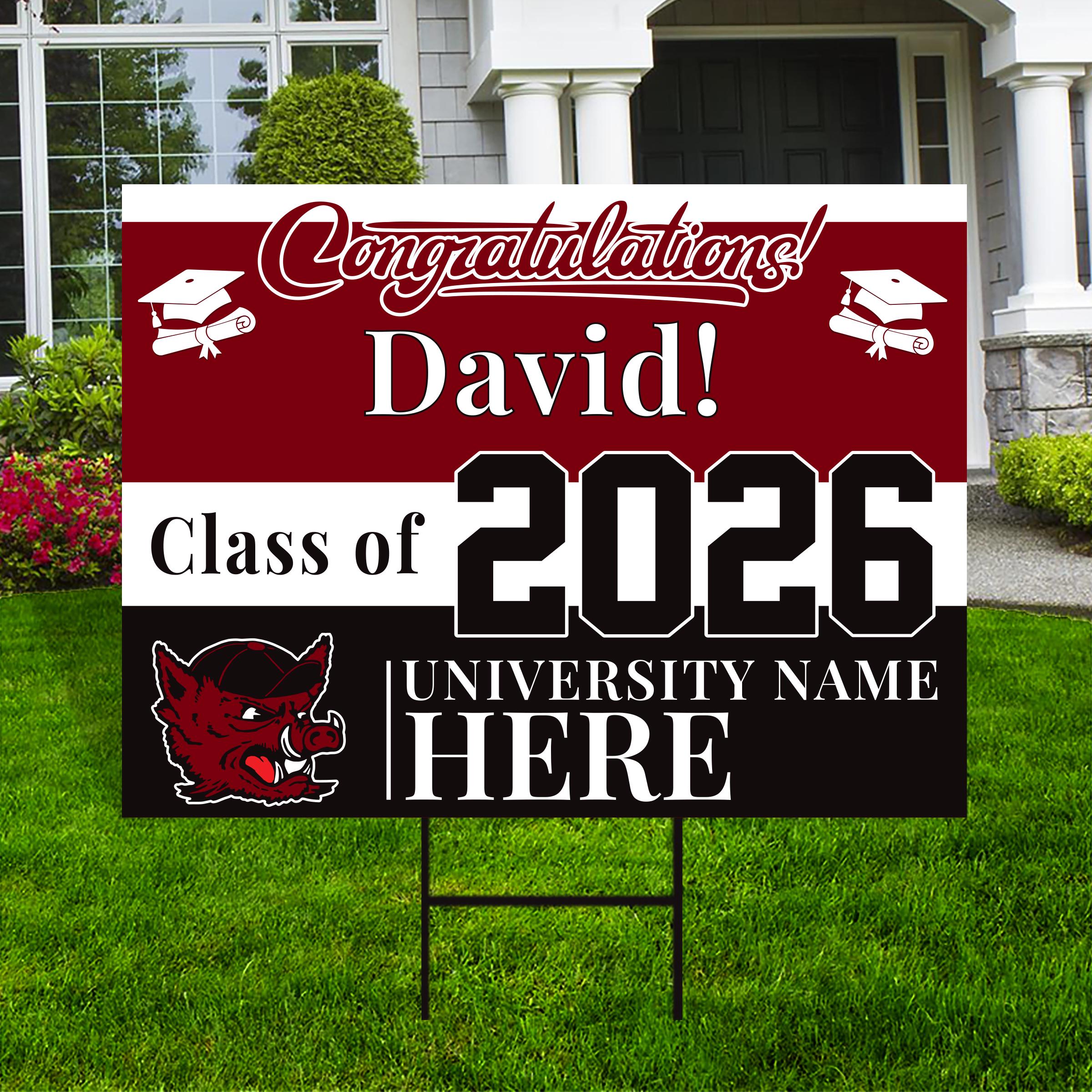 Personalized College Graduation Yard Sign 2026, College Logo Sign ...