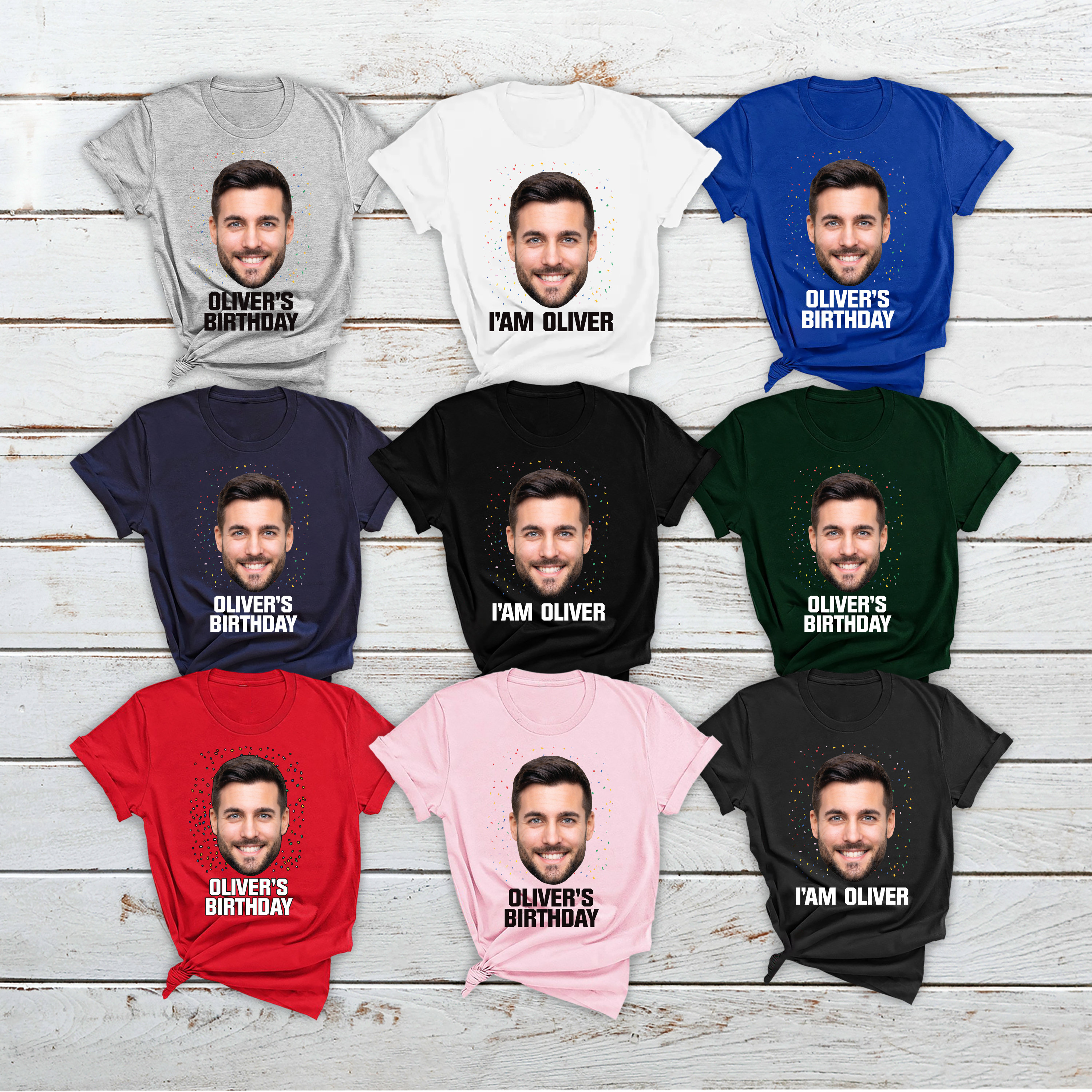 Custom Photo Face T-shirt for Men, Personalized Face Photo Women V Neck ...