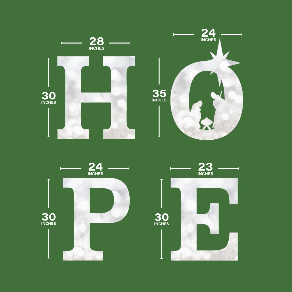 Holy Nativity HOPE Yard Sign Letters Merry Christmas Yard - Etsy