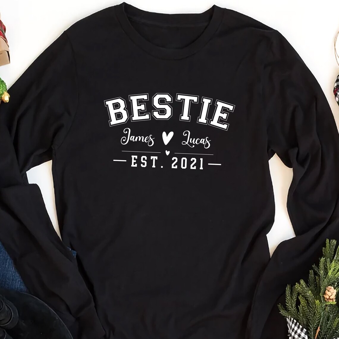 Custom Bestie Long Sleeve Shirt, Matching Best Friend Shirts ...
