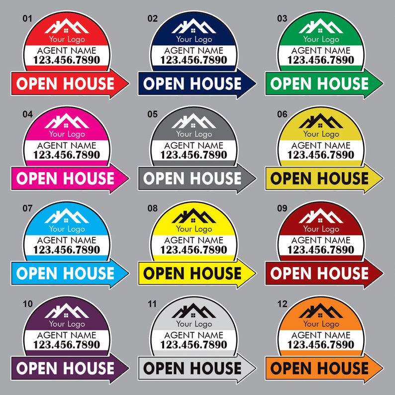 Custom Open House Arrow Yard Sign 18" X 24", 2 Sided Add Your Text ...