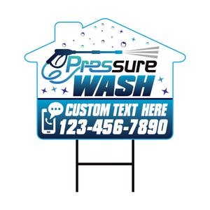 Custom Pressure Washing Yard Sign 18" X 24", Coroplast 2-sided Add Your ...