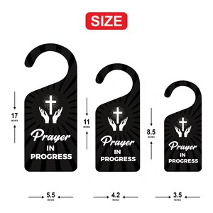 Prayer in Progress Religious Cross Door Hanger, Doorknob Sign, PVC Door ...