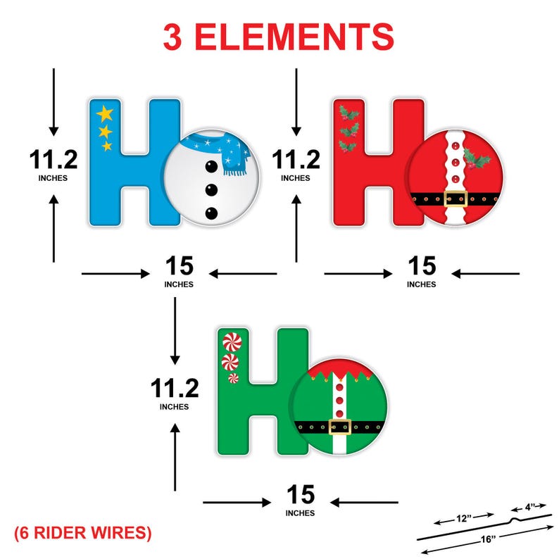 Ho Ho Ho Christmas Yard Signs, Outdoor Holiday Lawn Decorations With ...