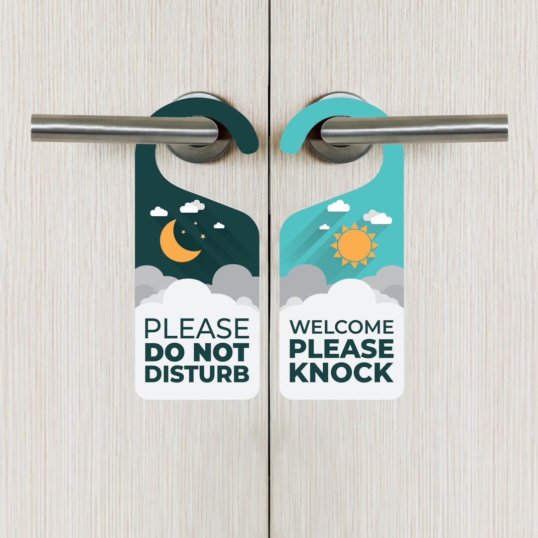 Welcome/do Not Disturb Door Hanger Sign - PVC Double-sided Door Knob ...