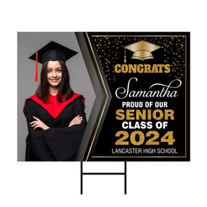 Personalized Graduation Yard Sign 2024 With Photo Grad Sign, Class of ...
