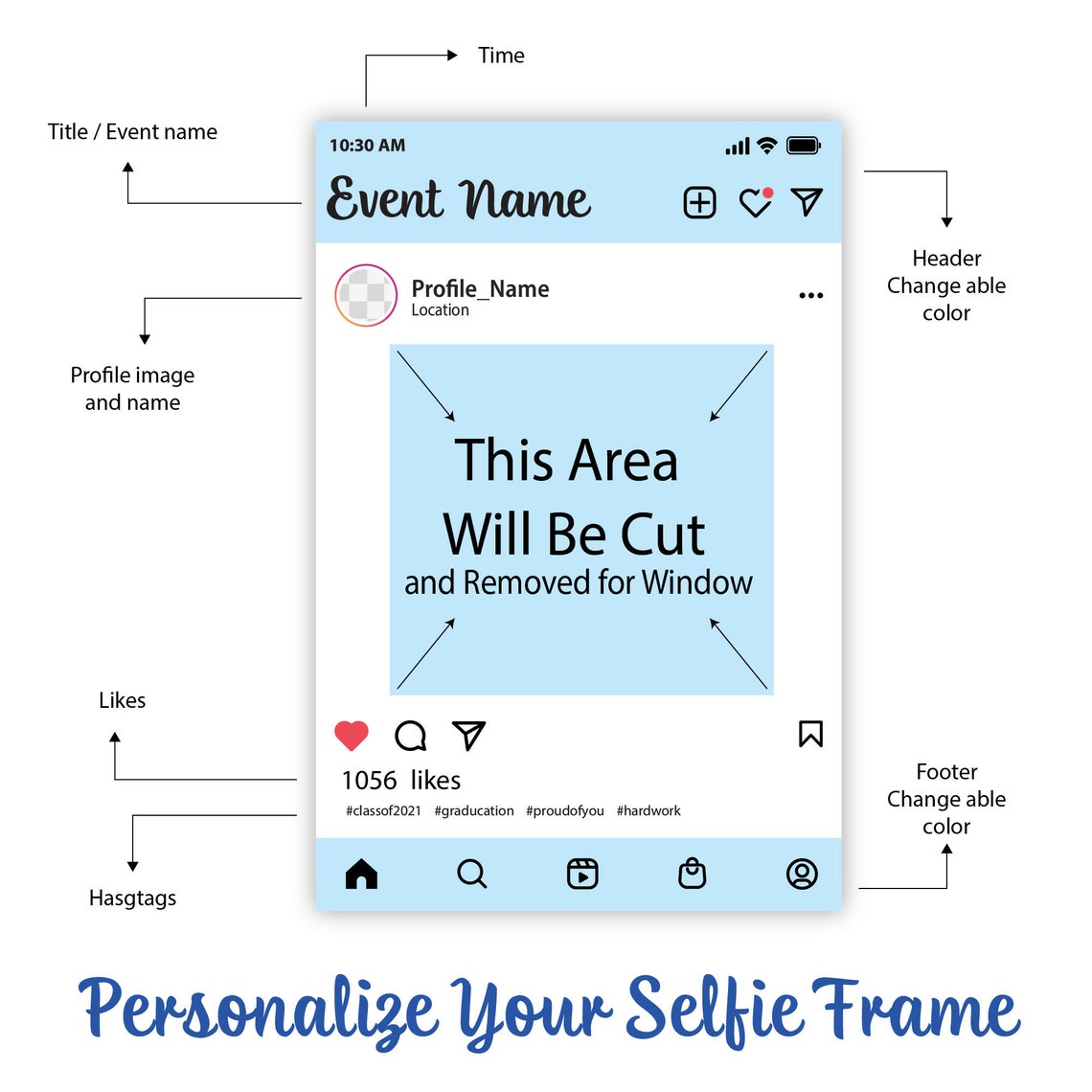 Personalized Selfie Frame Instagram Selfie Frame Graduations - Etsy