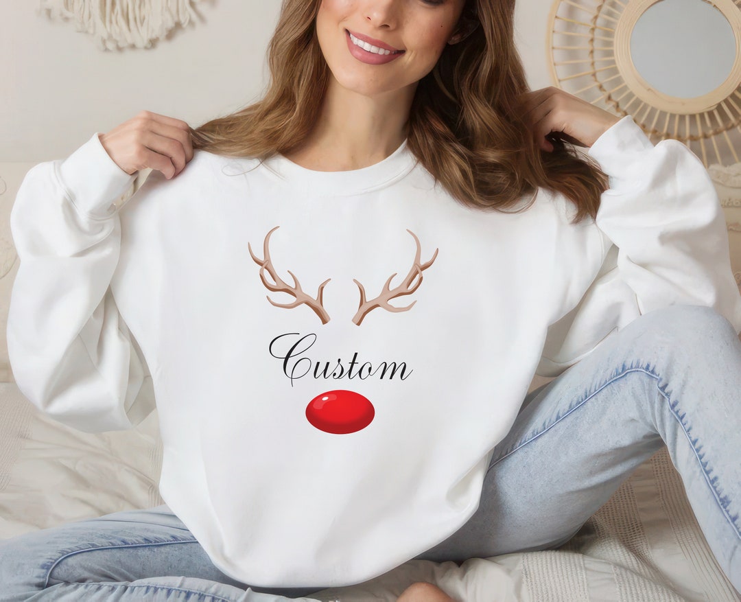 Personalized Family Reindeer Christmas Sweatshirt Family - Etsy