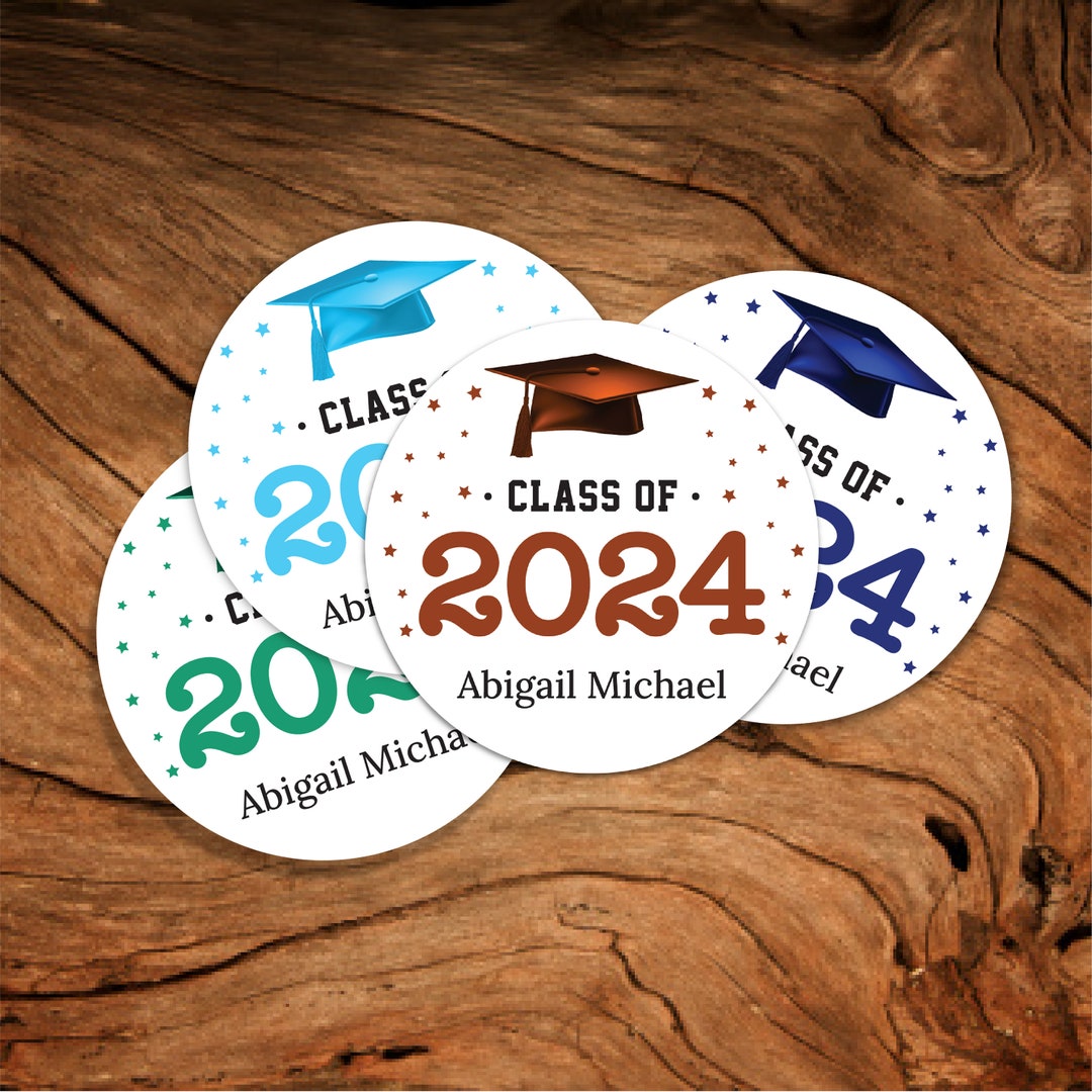 Personalized Graduation 2024 Stickers, Custom Class of 2024 Stickers ...