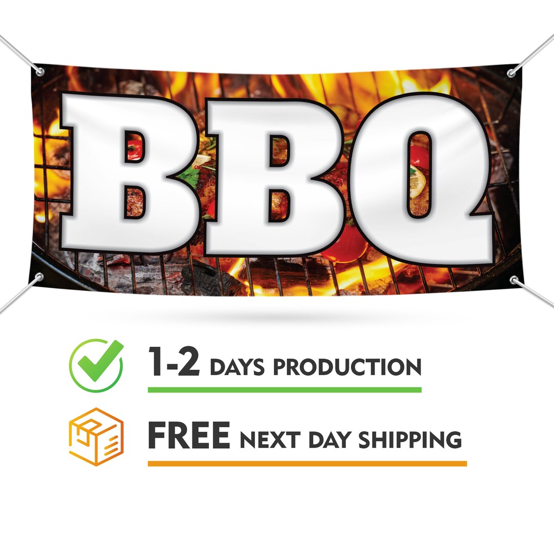 BBQ Banner Sign - 13 Oz Heavy Duty Waterproof BBQ Vinyl Banner for ...