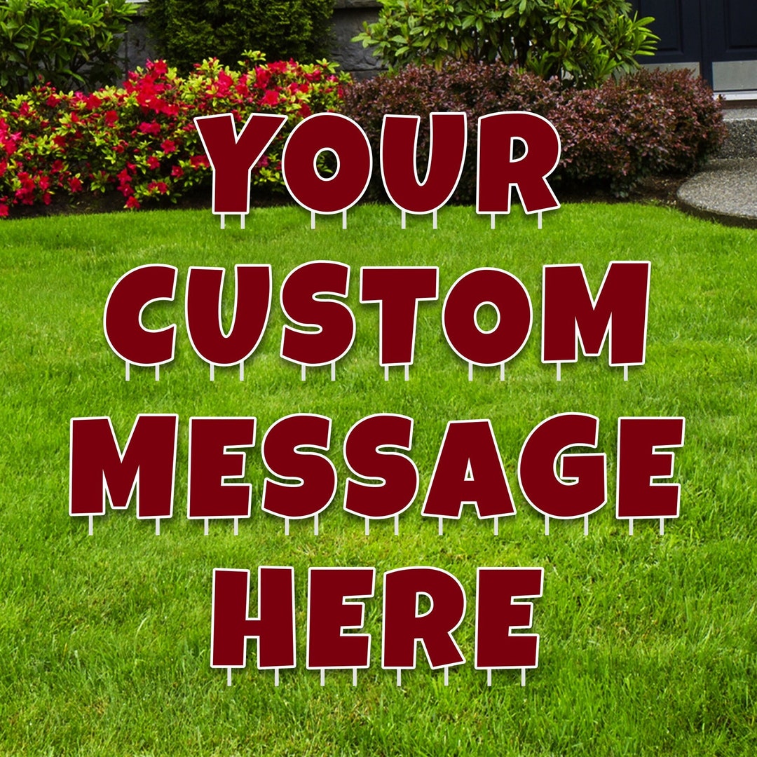 Custom Yard Sign Letters - Personalized Printed Yard Letters for ...