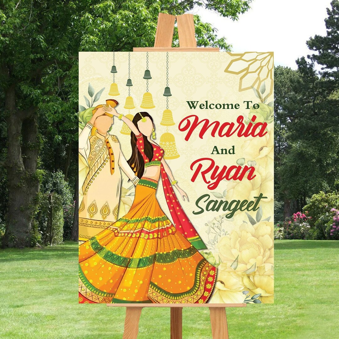 Custom Sangeet Foam Board Poster Sign Indian Wedding Decor Custom ...
