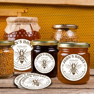 Personalized Honey Stickers, Custom Honey Product Stickers, Business ...