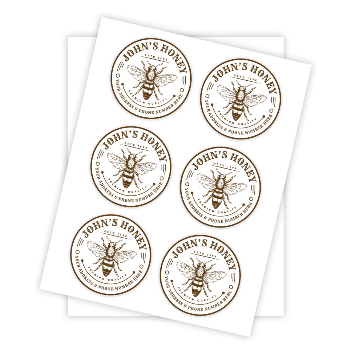Personalized Honey Stickers, Custom Honey Product Stickers, Business ...