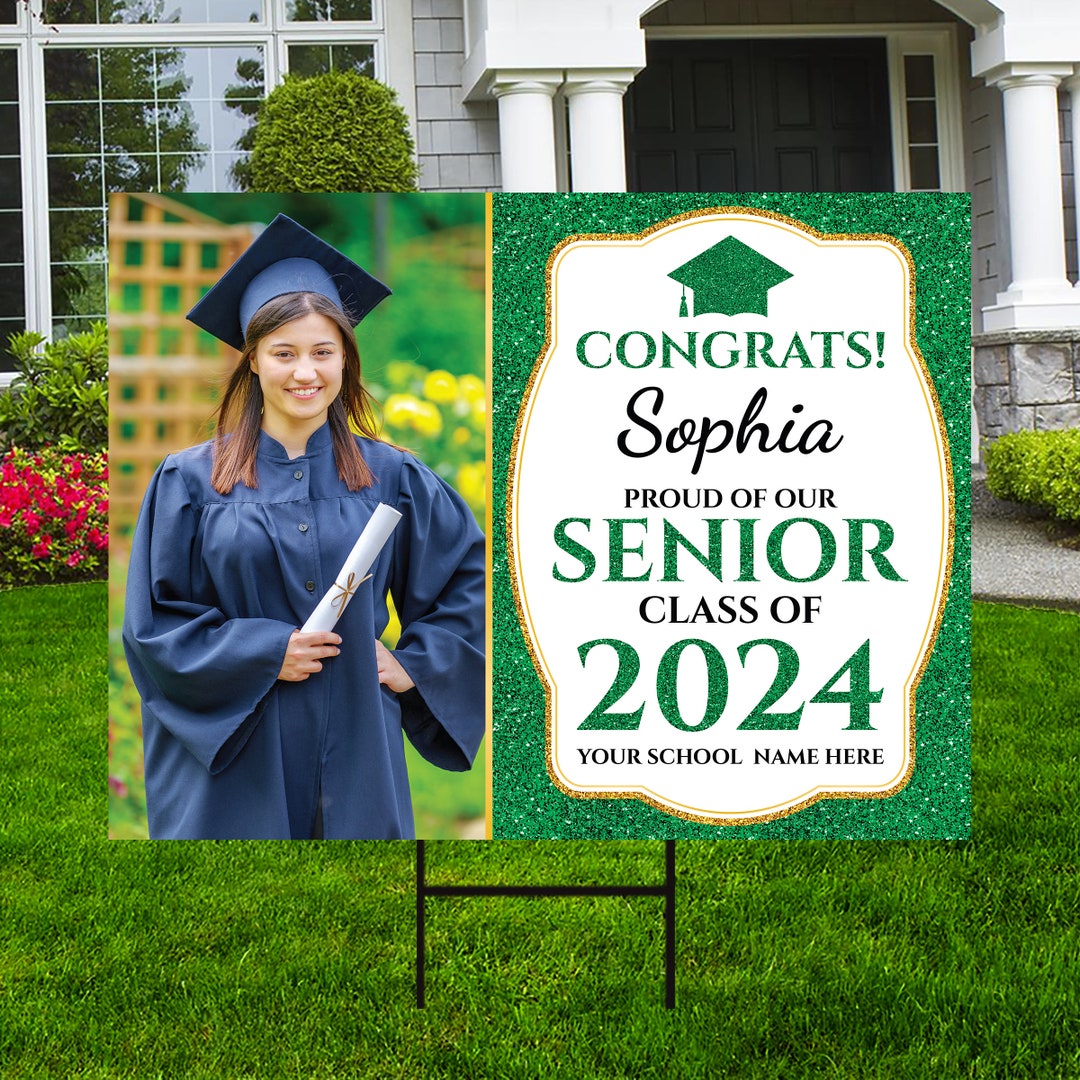 Personalized Graduation Yard Sign 2024 With Photo Grad Sign, Class of ...