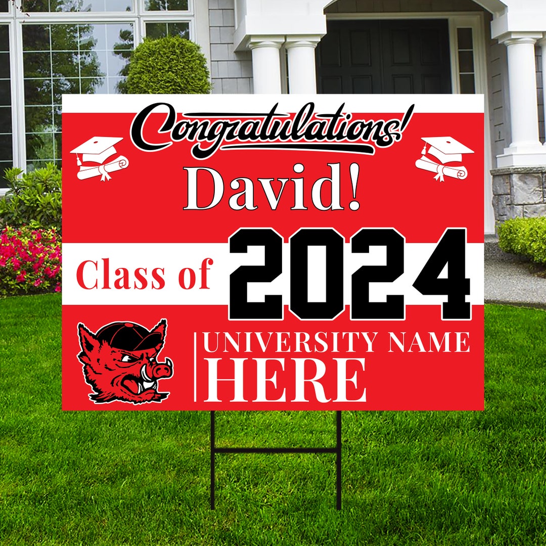 Personalized College Graduation Yard Sign 2024, College Logo Sign ...