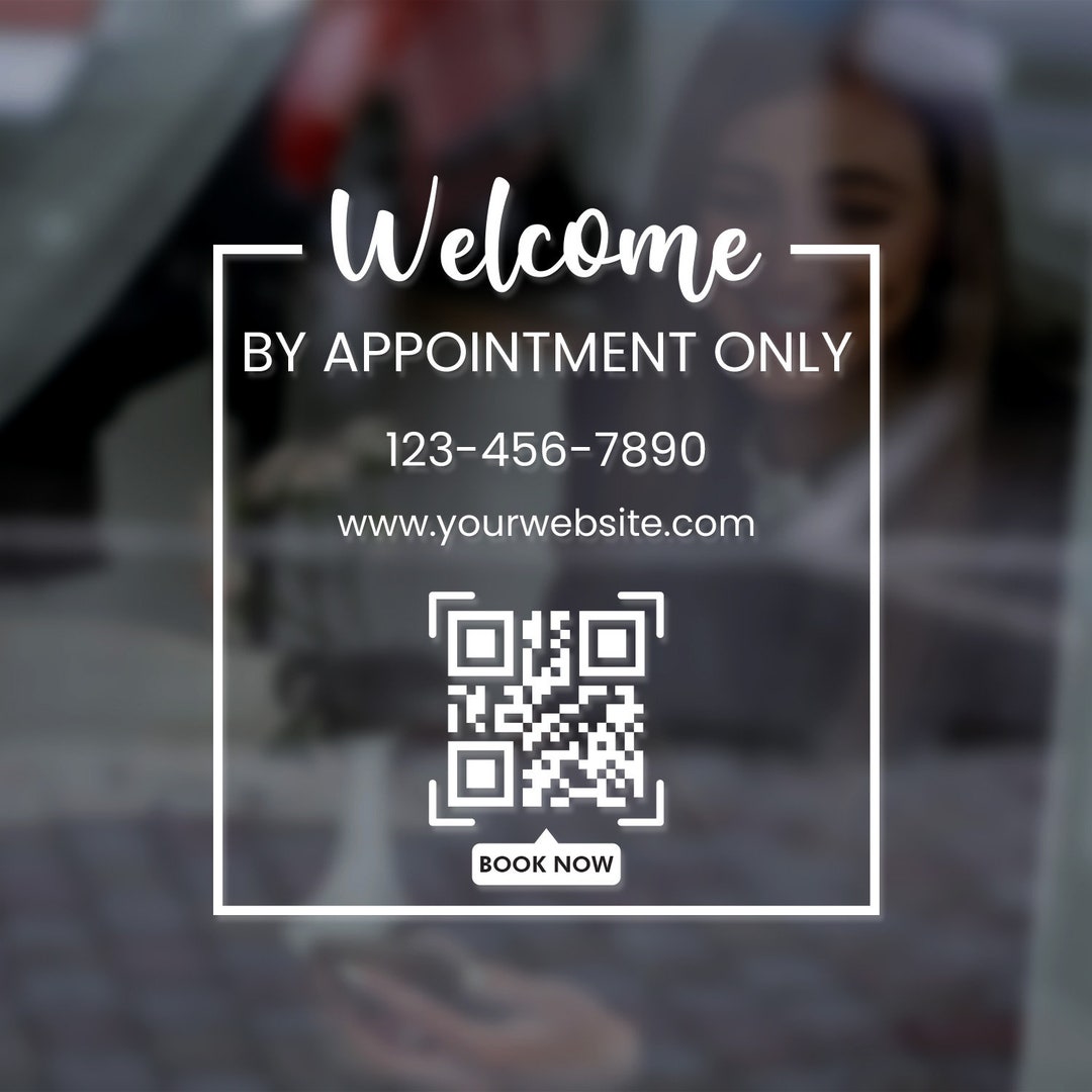 Custom QR Code Business Decal, Storefront Welcome Sign Static Window ...