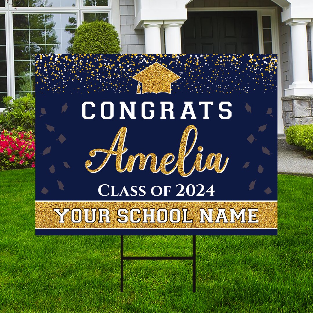 Personalized Graduation Yard Sign 2024, Graduate 2024, Senior Grad Sign ...
