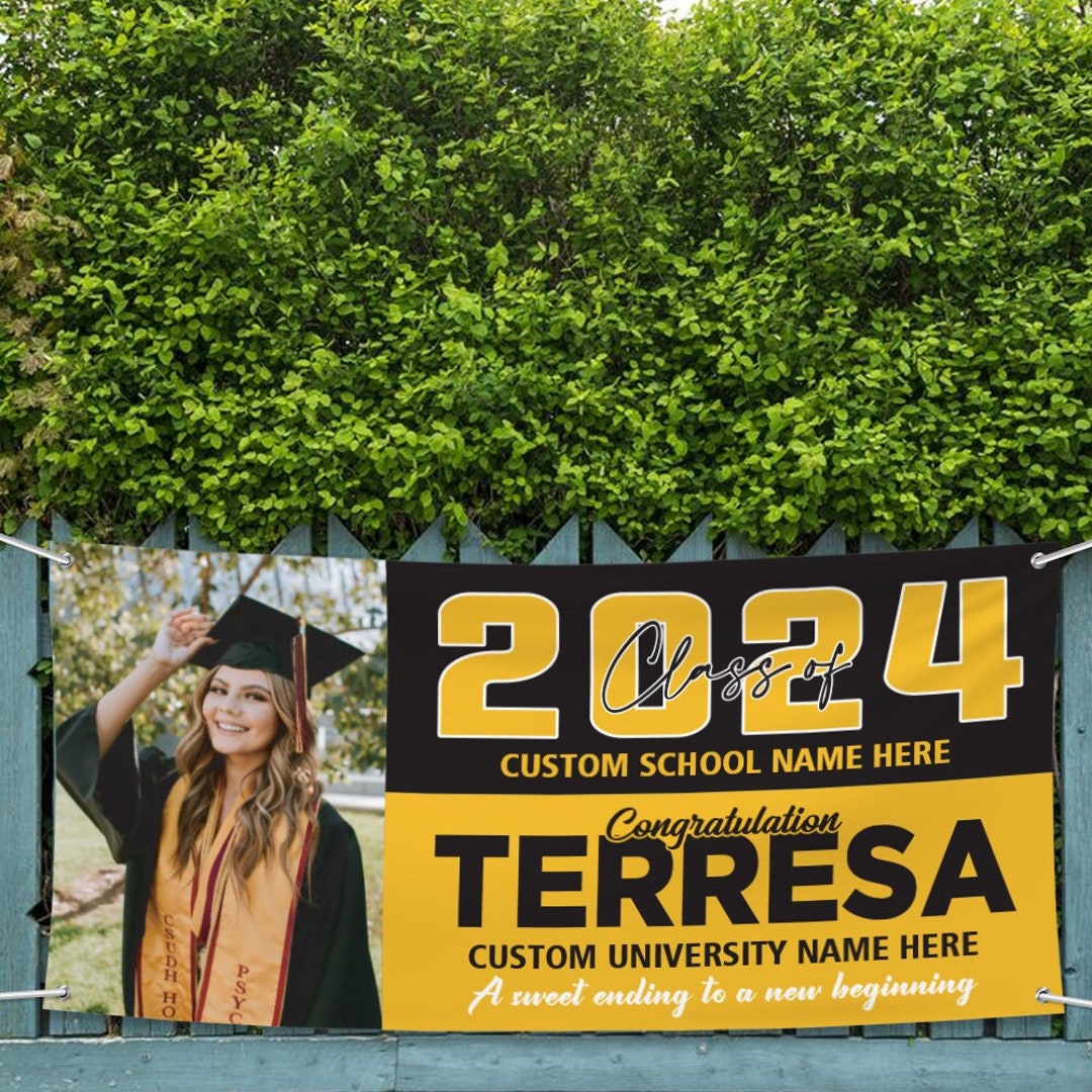 Personalized Graduation Banner 2024 With Photo, High School, College ...