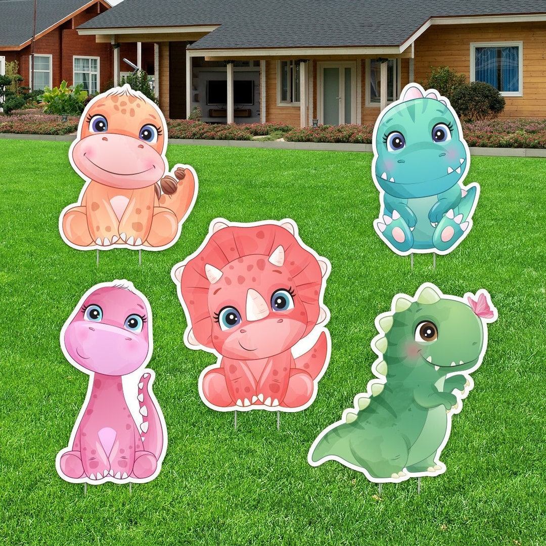 Baby Dinosaur Party Decorations, Iggy Dinosaur Cutouts, Yard Signs ...