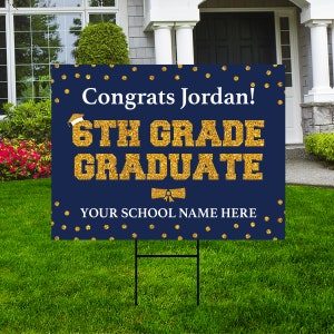 Personalized Elementary Graduation Yard Sign 2025, Middle School ...