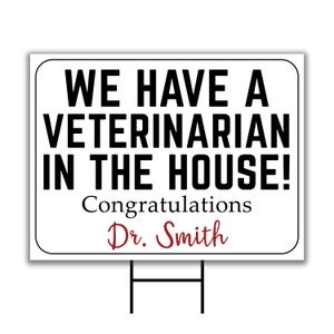Personalized Veterinarian Graduation Yard Sign, Coroplast Veterinarian ...