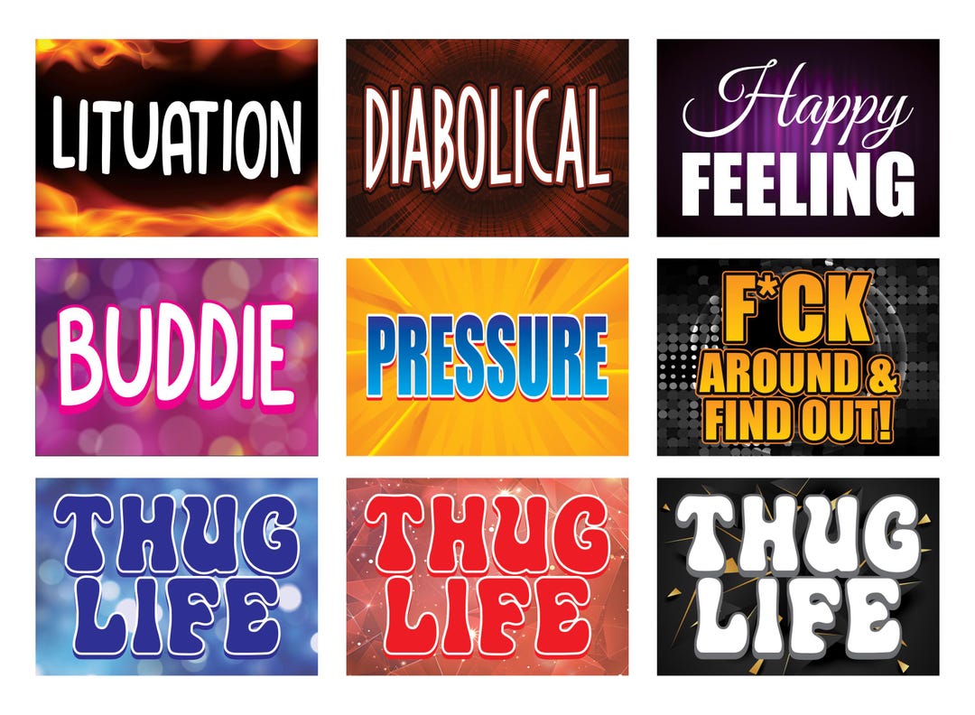 Photo Booth Props Party Sign Cutouts, Funny Slang Word Sayings ...