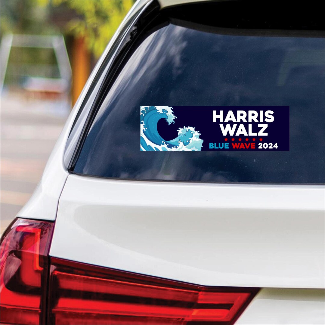 Harris Walz Blue Wave 2024 Vinyl Decal, Harris for President Sticker ...