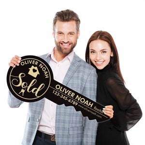 Personalized Real Estate Marketing Key Cutout Sign, Customized Realtor ...
