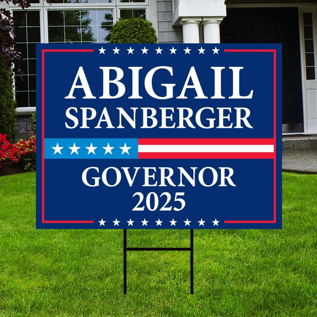 Abigail Spanberger for Virginia Governor 2025 Yard Sign, Corrugated ...