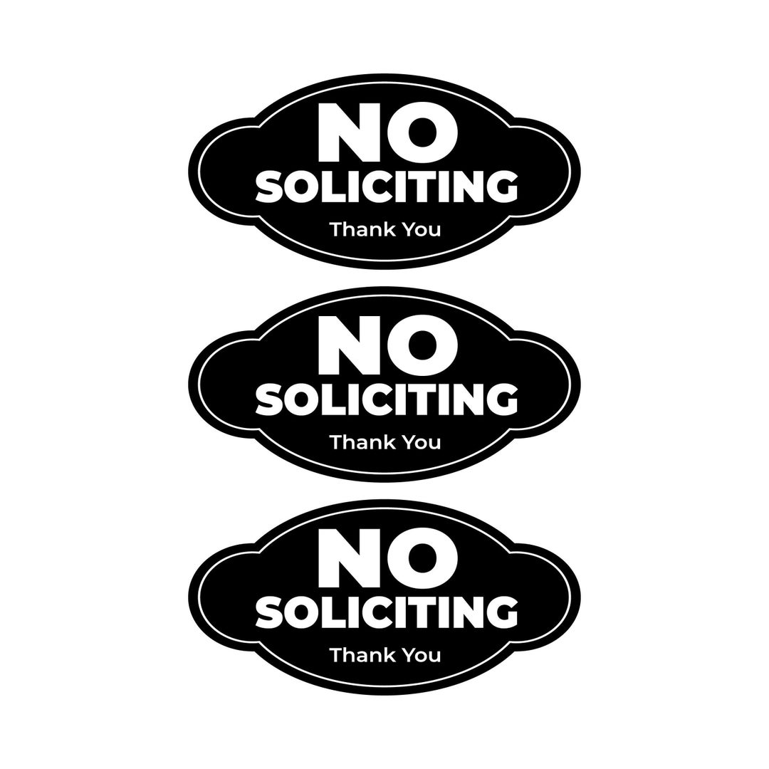 3pcs No Soliciting Sign Sticker for House, No Solicitation Waterproof ...