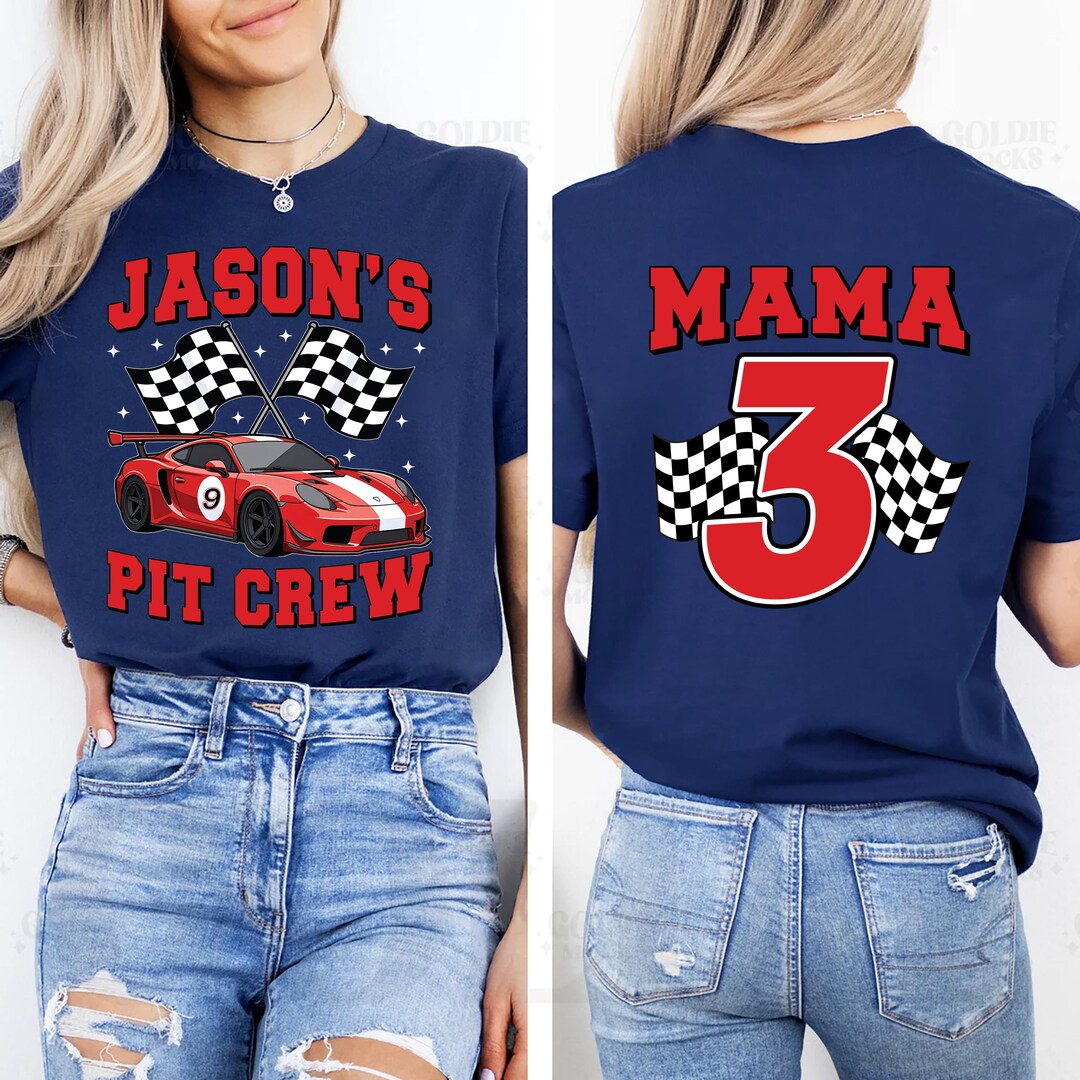 Personalized Pit Crew Shirt, Custom Racing Tee, Family Matching Gift ...